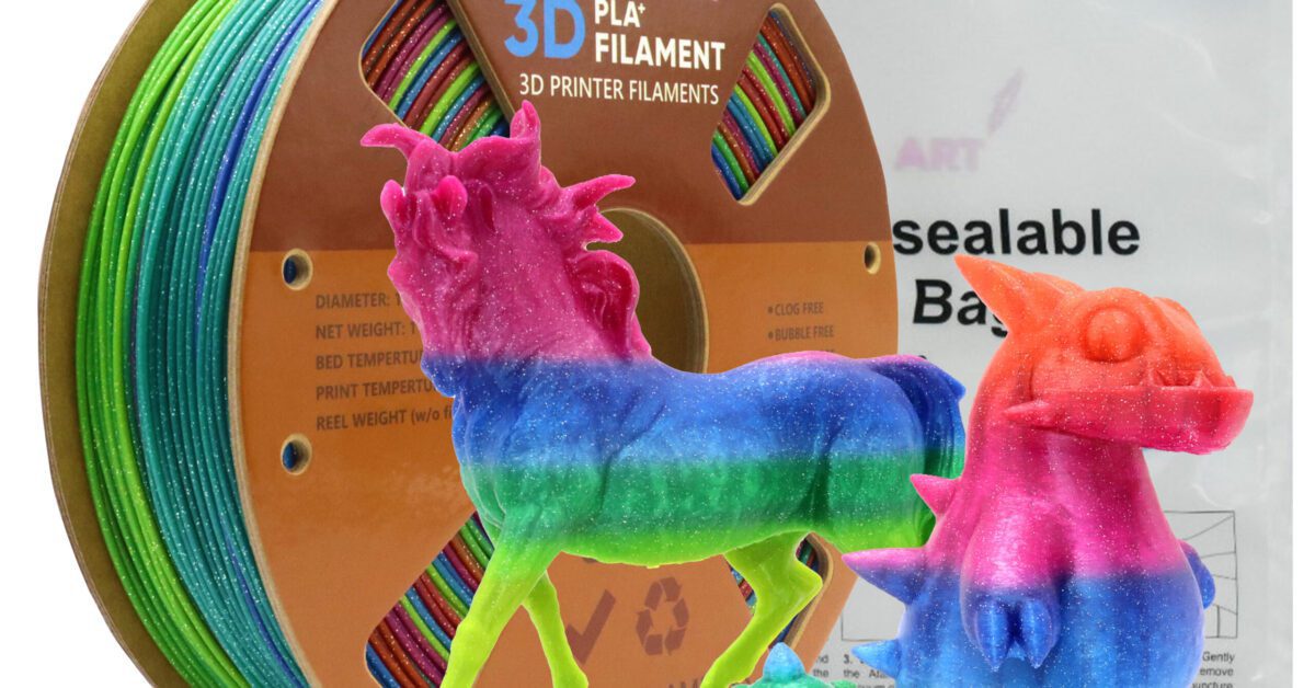 ATARAXIA ART Glitter Fast Color Change Rainbow Filament,Multicolor ...
